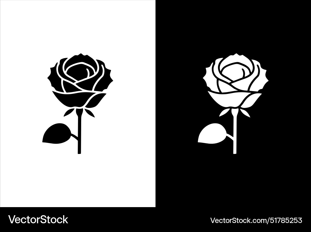 Decorative rose with leaves Royalty Free Vector Image