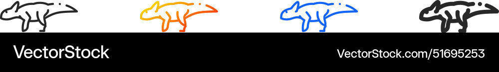 Dinosaur iconthin linear gradient blue stroke Vector Image