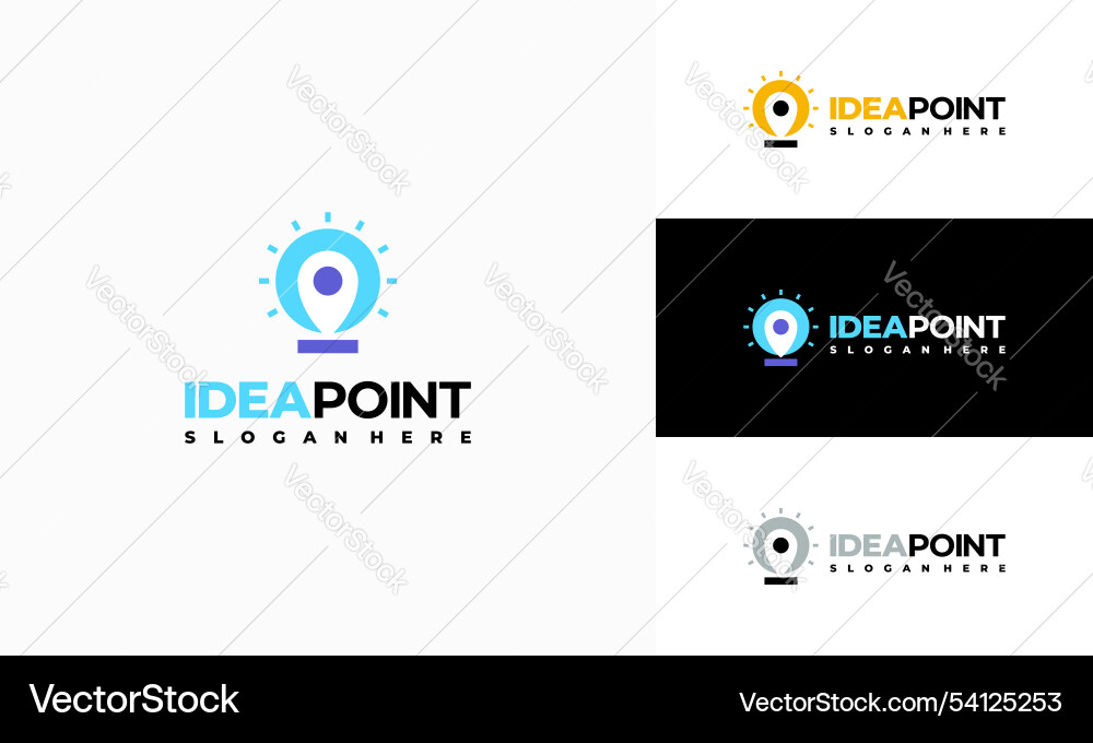 Idea point logo designs concept lightbulb Vector Image