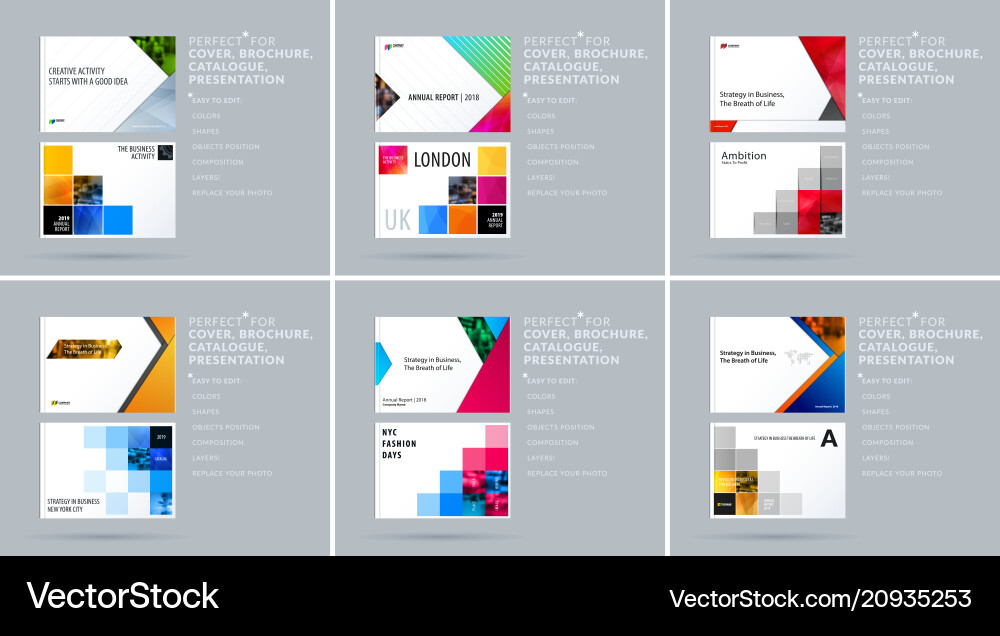 Material design style presentation template Vector Image