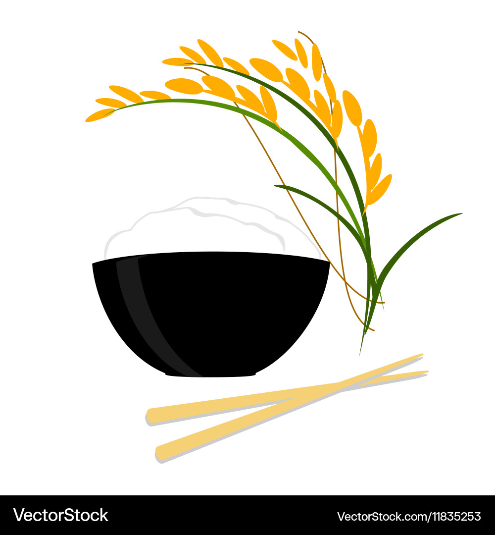 Rice bowl Royalty Free Vector Image - VectorStock