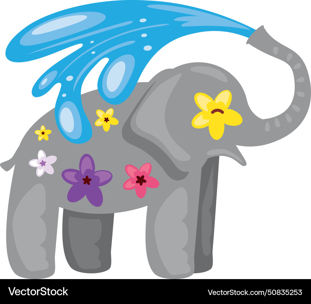 Songkran water elephant Royalty Free Vector Image