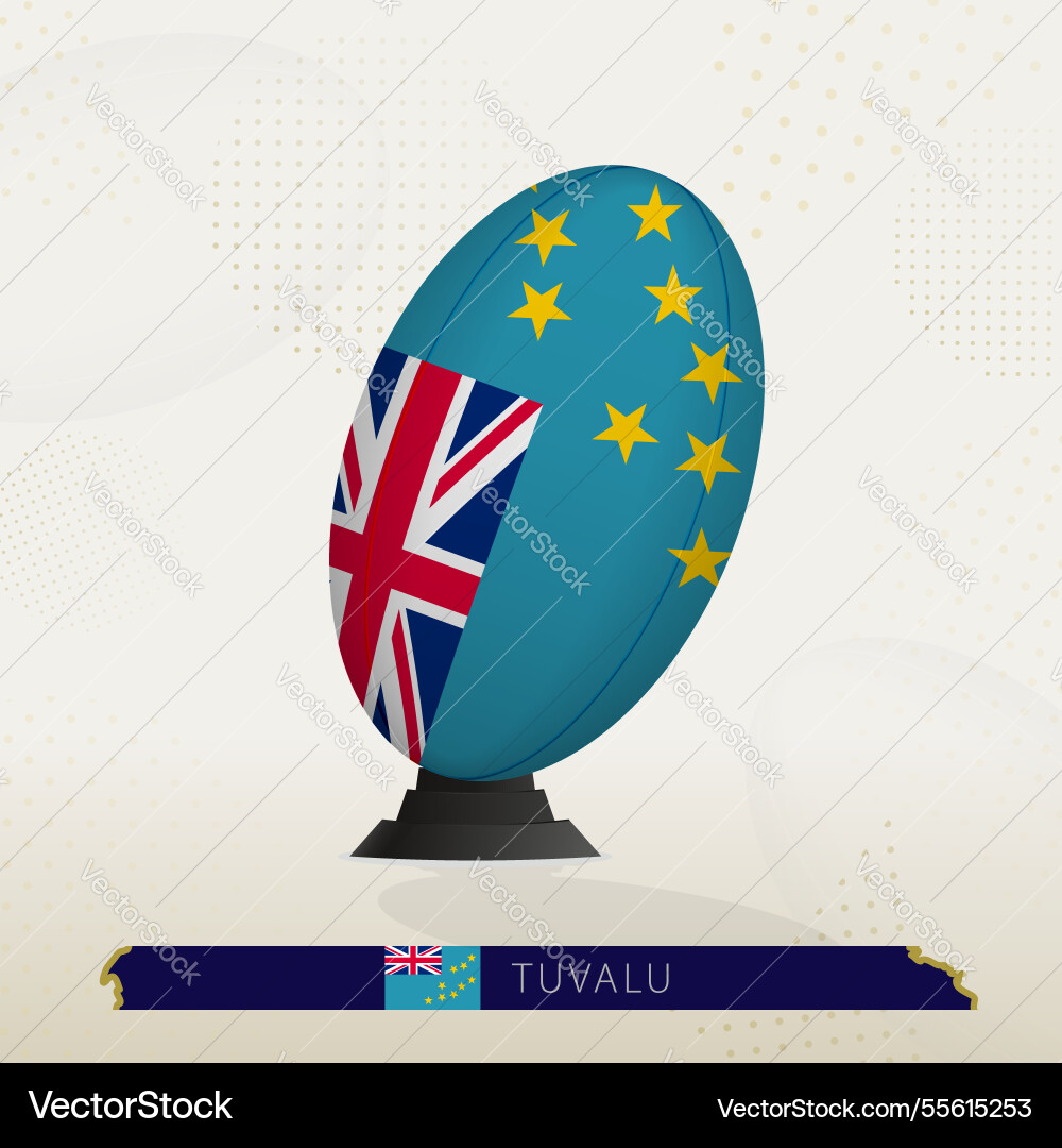 Tuvalu rugby ball on kicking tees Royalty Free Vector Image