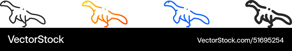 Dinosaur iconthin linear gradient blue stroke Vector Image