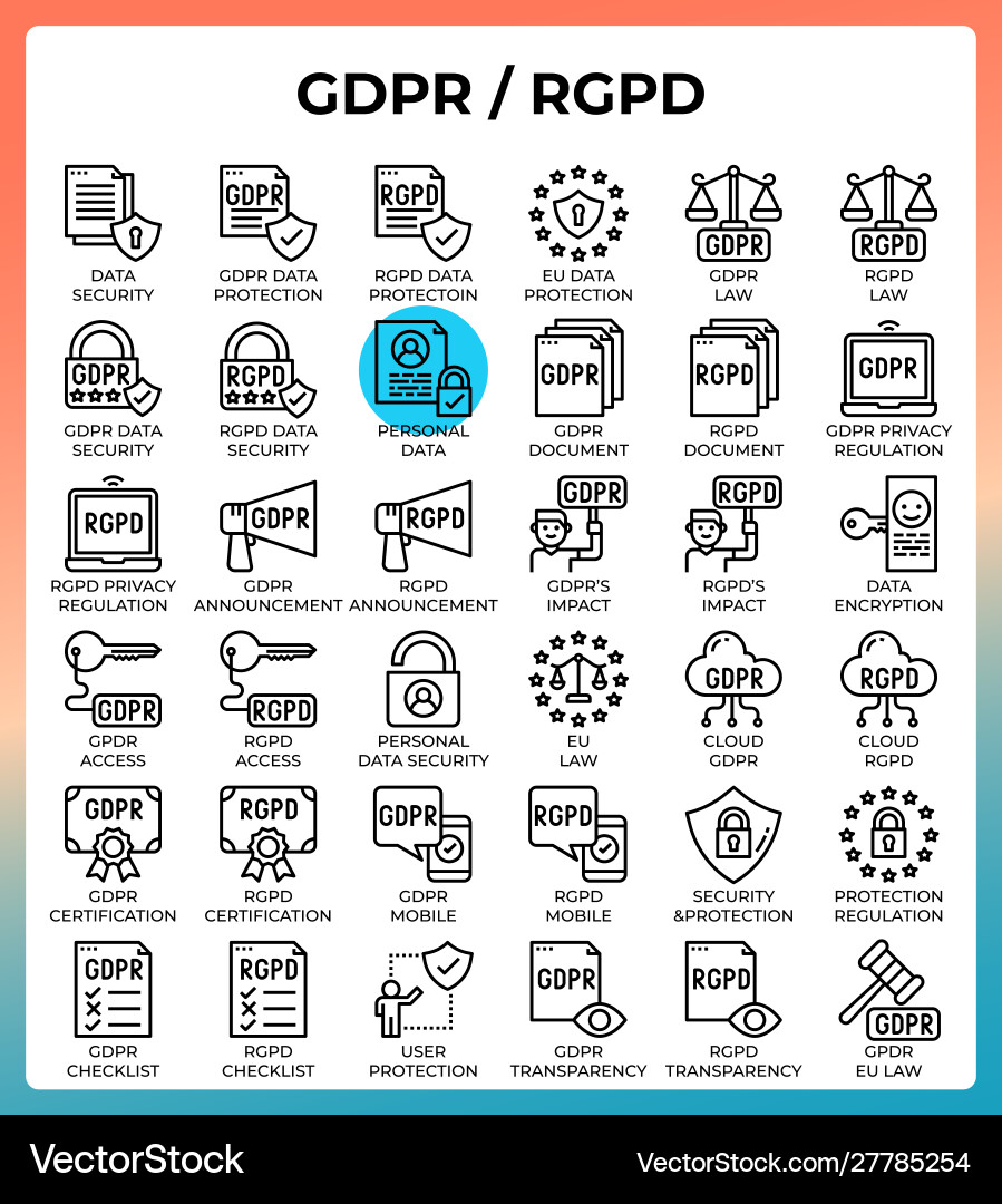 General data protection regulation gdprrgpd Vector Image