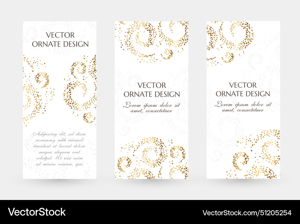 Golden swirls design graceful vertical flayers Vector Image