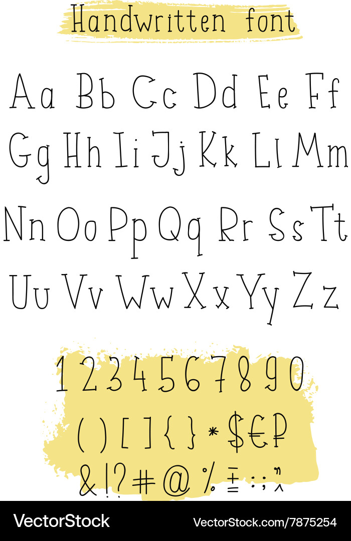 Handwritten alphabet Royalty Free Vector Image