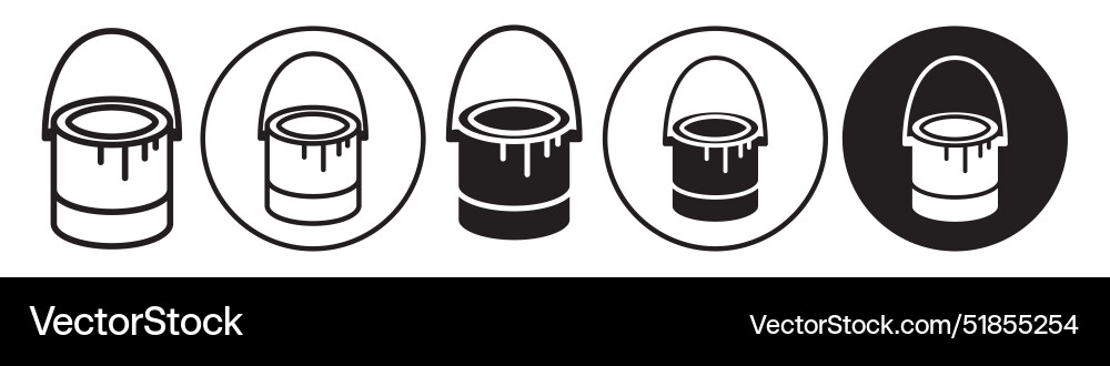 Paint bucket icon set collection for web Vector Image