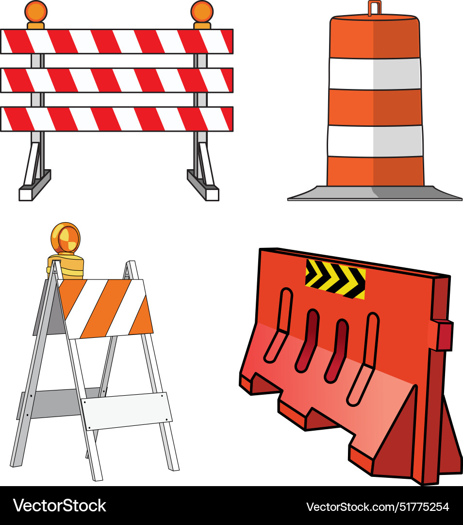 Roadblock traffic barrier Royalty Free Vector Image
