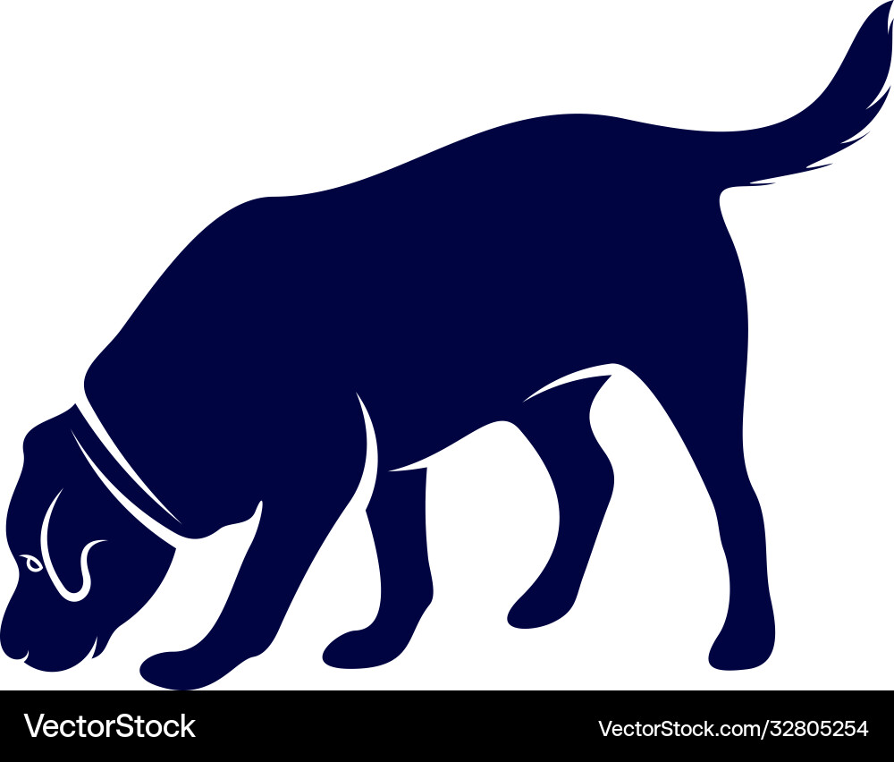 Sniffer dog logo design silhouette Royalty Free Vector Image