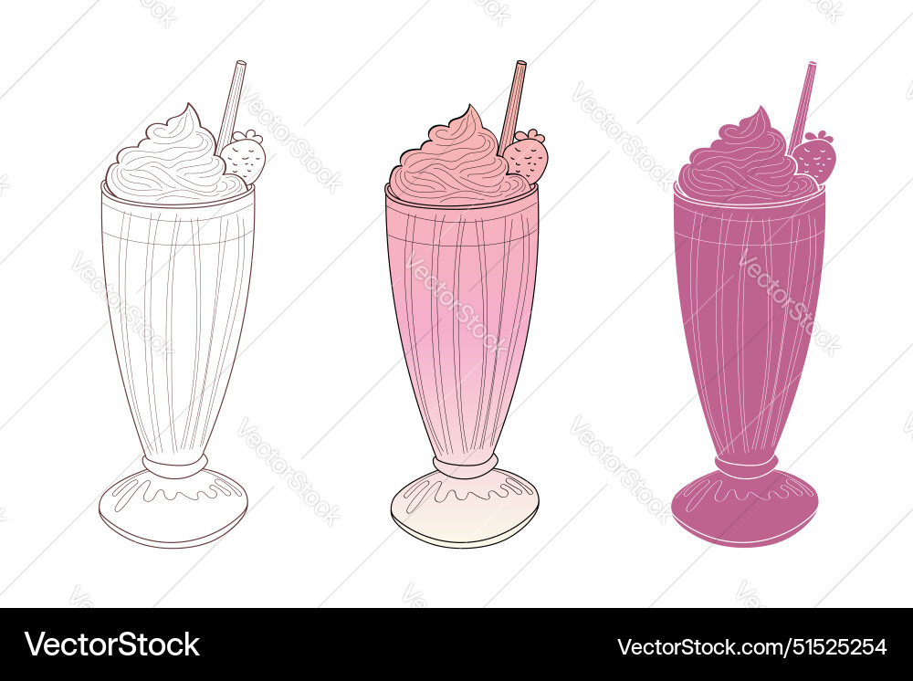 Strawberry milkshake Royalty Free Vector Image