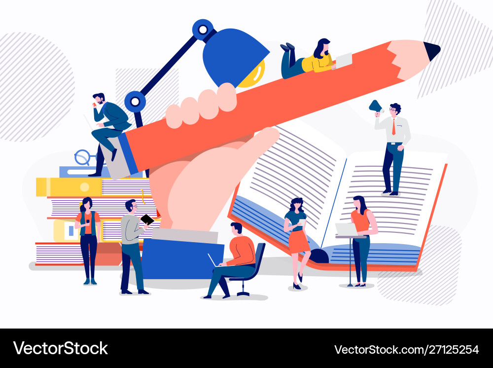 Teamwork creative content Royalty Free Vector Image