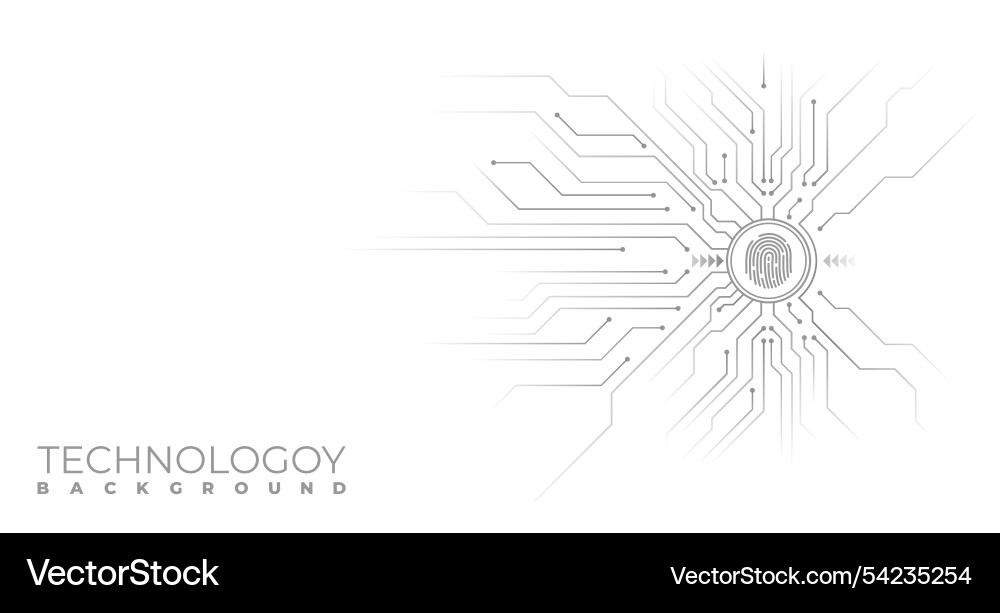 White tech background with circuit lines diagram Vector Image