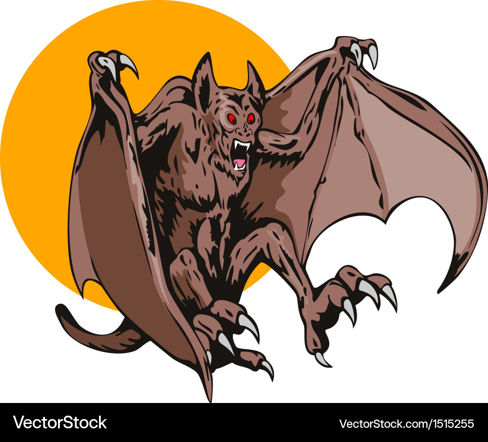 Bat monster retro Royalty Free Vector Image - VectorStock