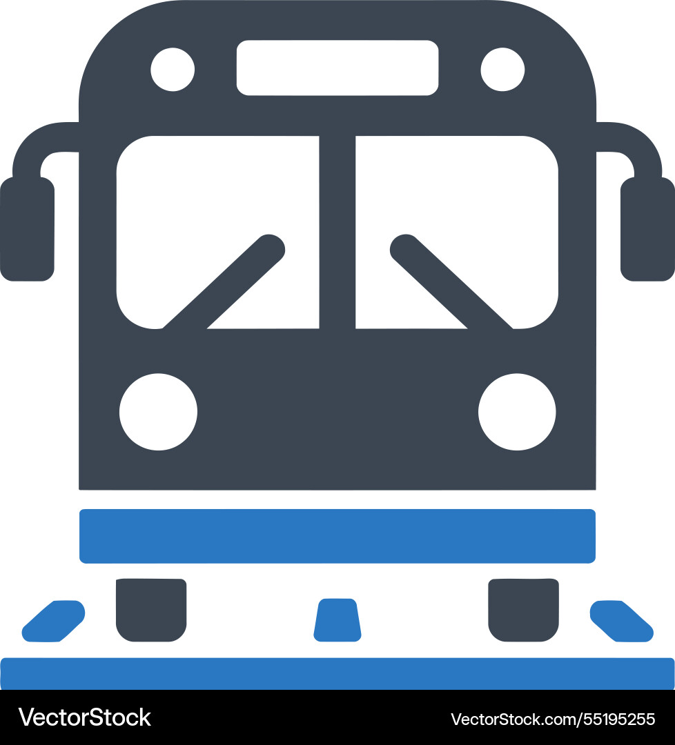 Bus on tracks icon Royalty Free Vector Image - VectorStock