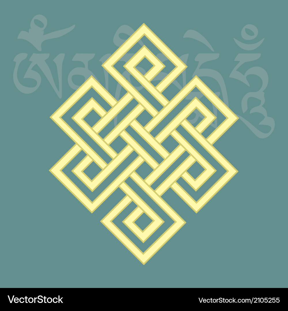 Endless knotone of eight buddhist symbols Vector Image