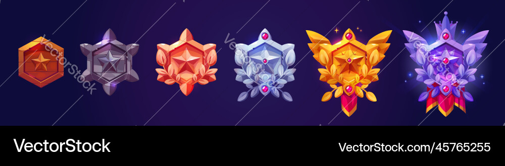 Fantasy Game Badge Frames Royalty Free Vector Image