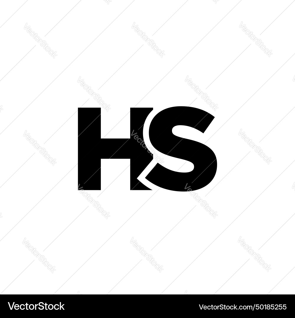 Letter h and s hs logo design template minimal Vector Image
