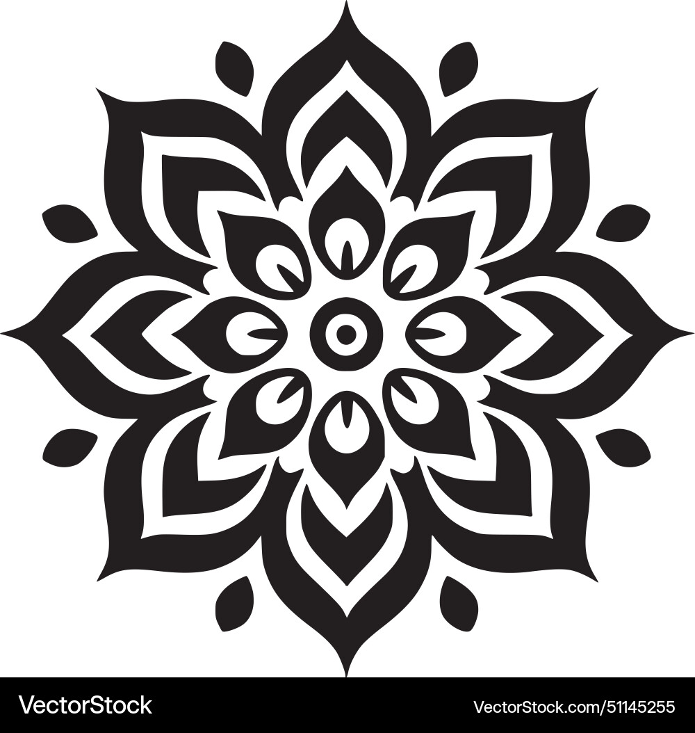 Mandala - minimalist and simple silhouette Vector Image