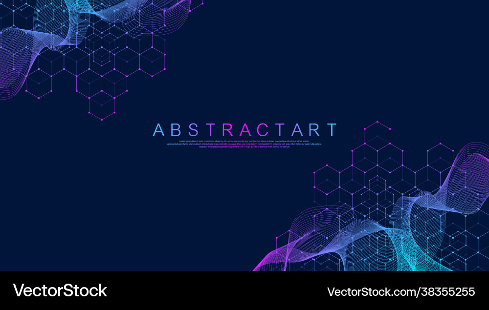 Molecular abstract structure and genetic Vector Image