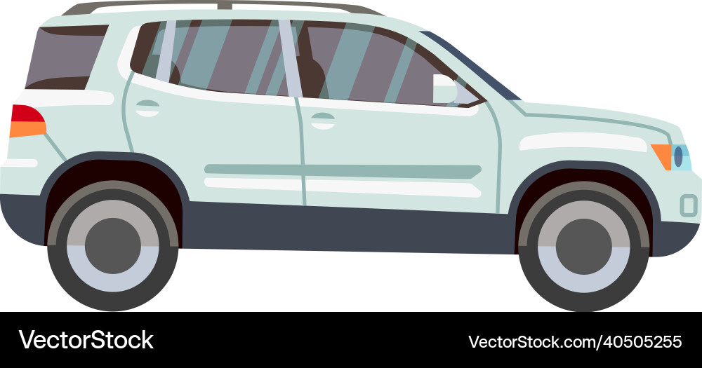 Suv car icon white powerful road vehicle Vector Image