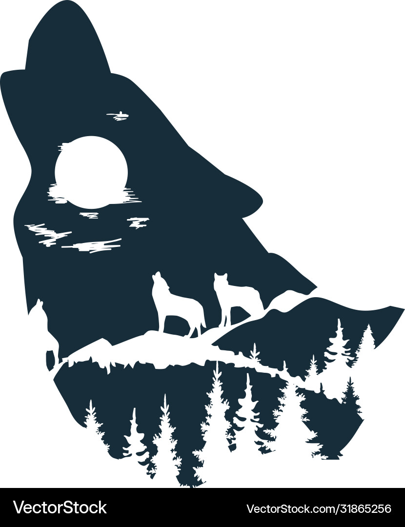 A wolf Royalty Free Vector Image - VectorStock