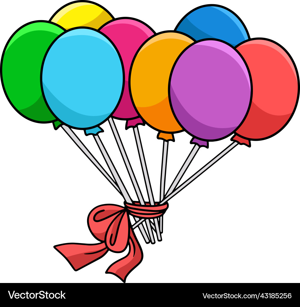 Balloon cartoon colored clipart Royalty Free Vector Image