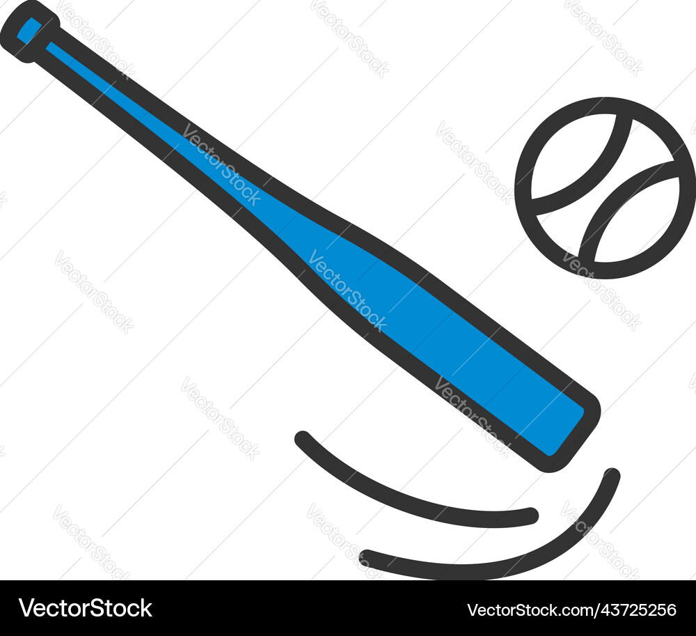 Baseball but hits to ball icon Royalty Free Vector Image
