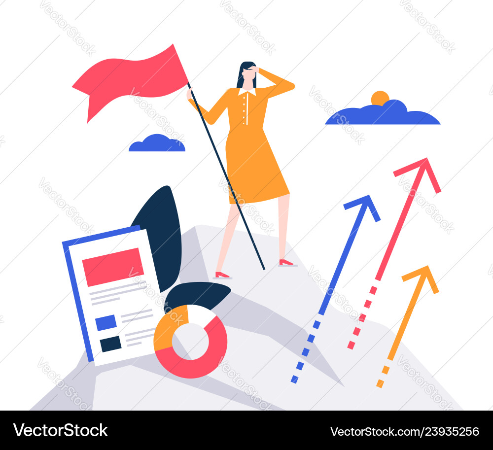 Business leadership - colorful flat design style Vector Image