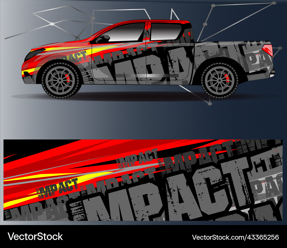 Car wrap graphic racing abstract background Vector Image