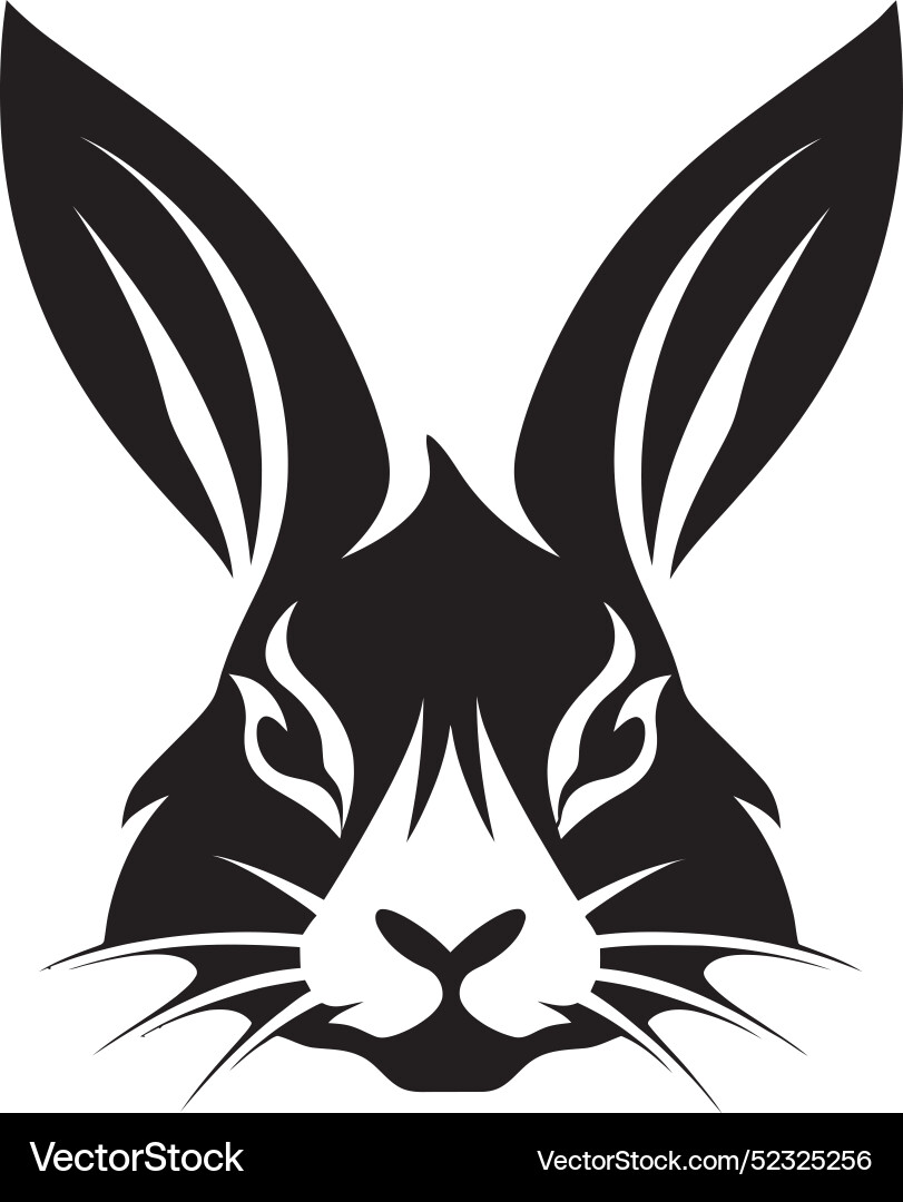 Elegant essence rabbit silhouetteshadowed Vector Image