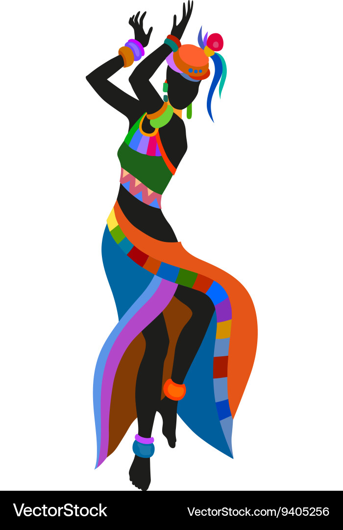 Ethnic dance african woman Royalty Free Vector Image