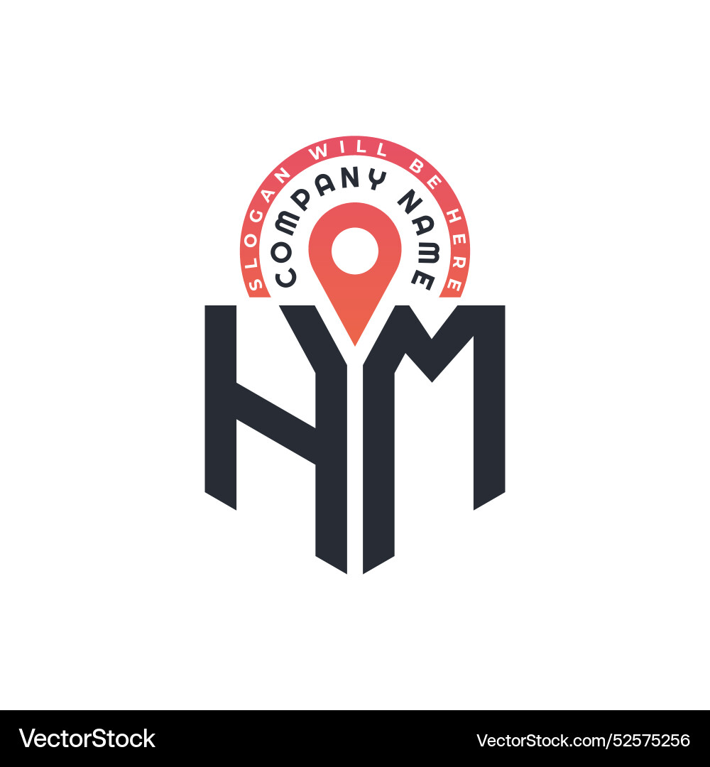 Hm location logo design for human resources Vector Image
