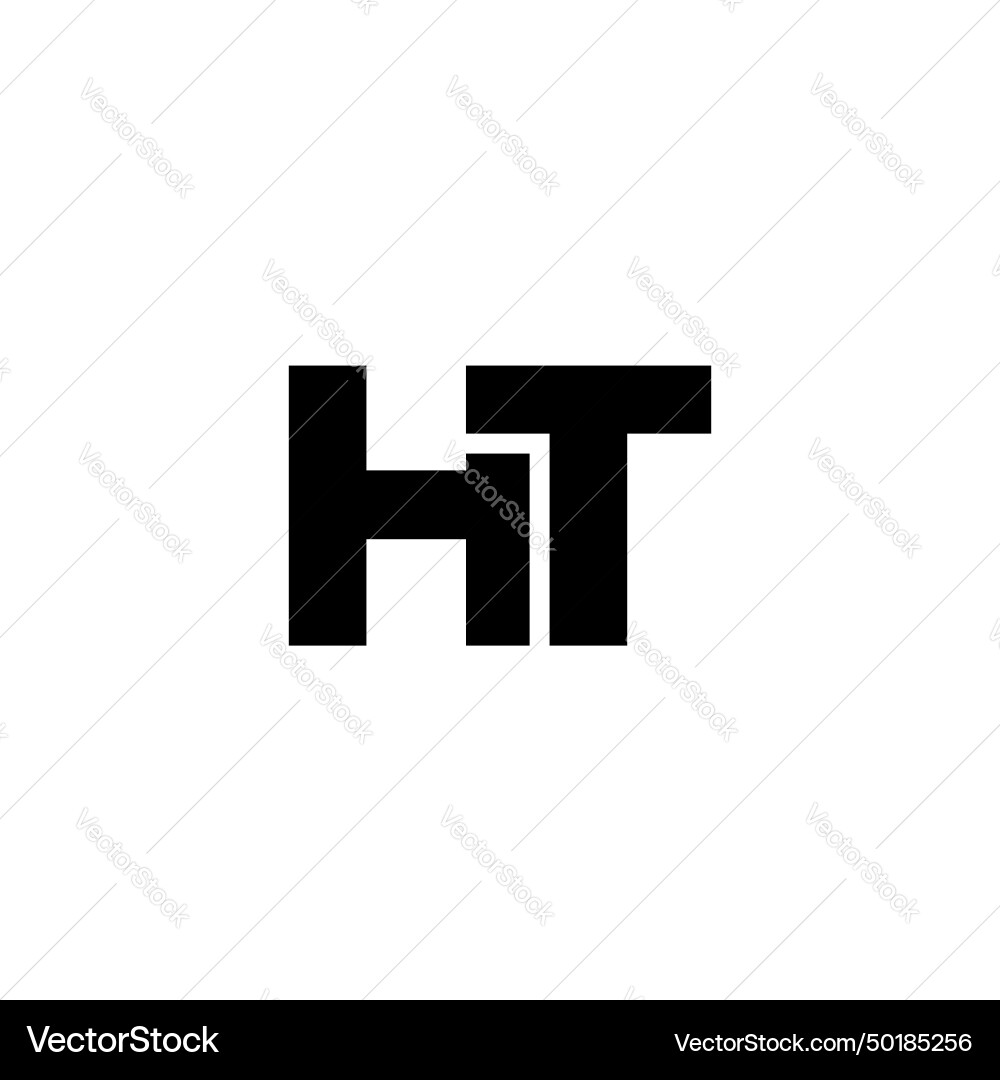 Letter h and t ht logo design template minimal Vector Image