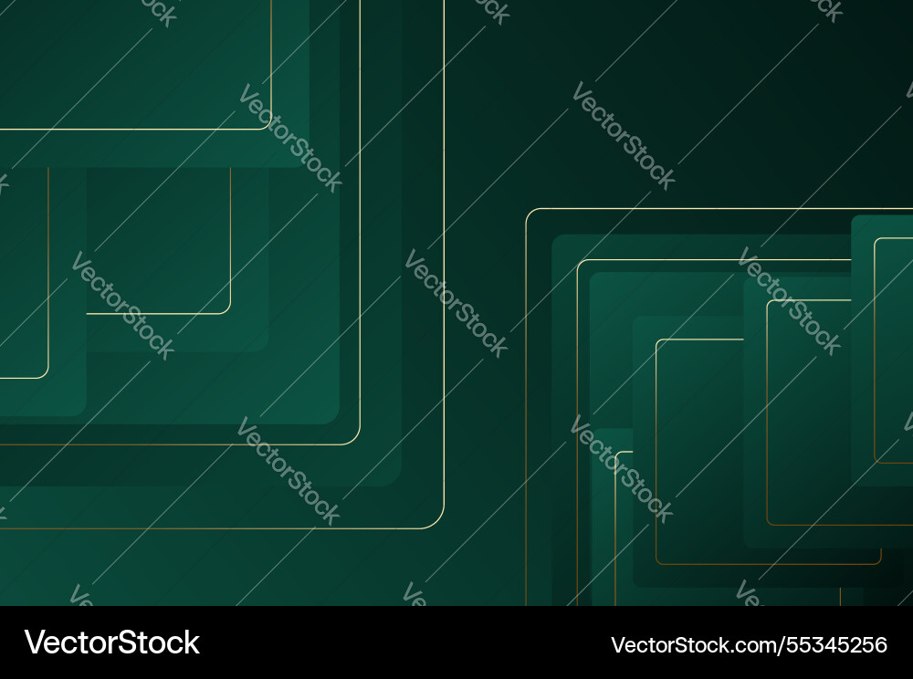 Luxury green rounded rectangle shape background Vector Image