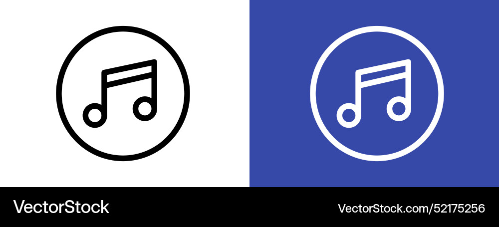 Music logo sign set outline Royalty Free Vector Image