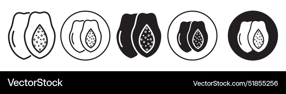 Papaya icon set collection for web Royalty Free Vector Image