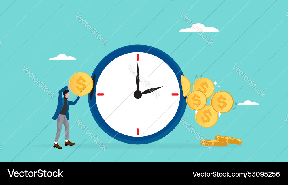 Roi return on investment or long term Royalty Free Vector