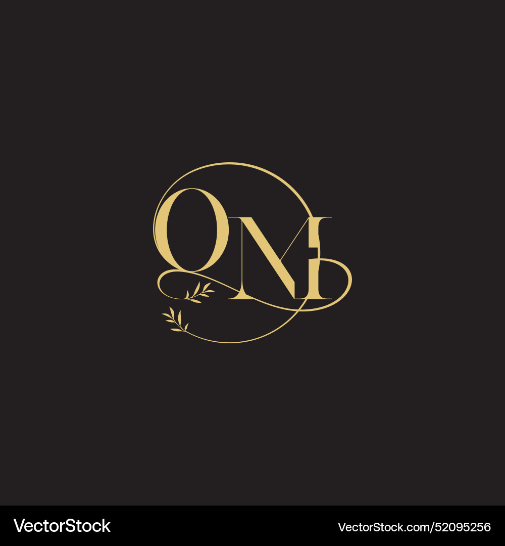 Wedding monogram design circle and organic style Vector Image
