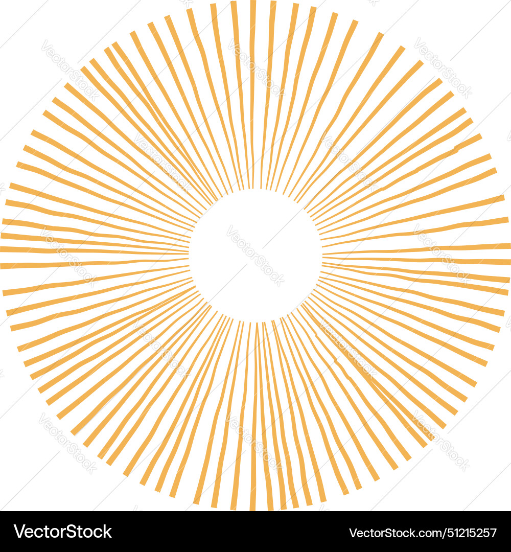 Abstract geometric sun with rays hand drawn Vector Image