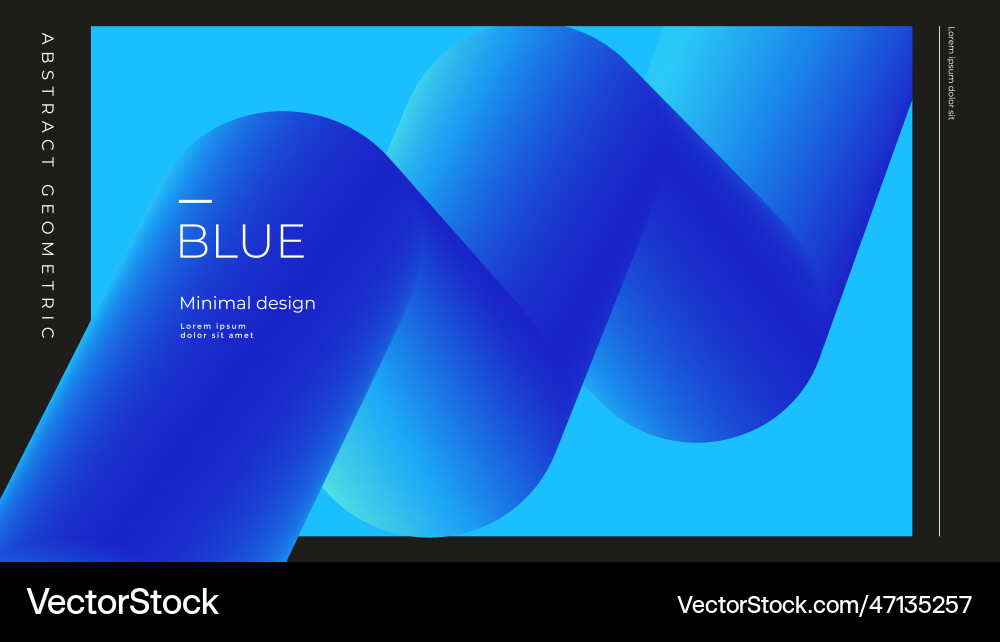 Blue background with gradient wave Royalty Free Vector Image