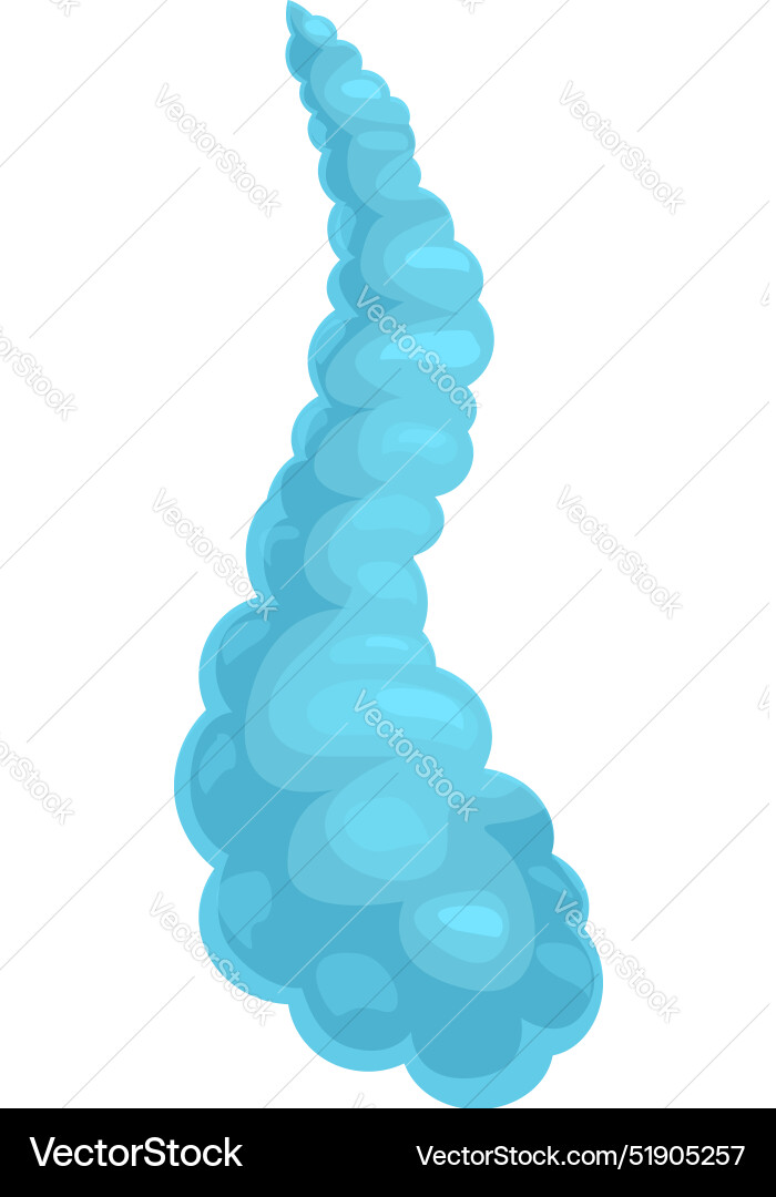 Blue smoke column is rising up swirling Royalty Free Vector