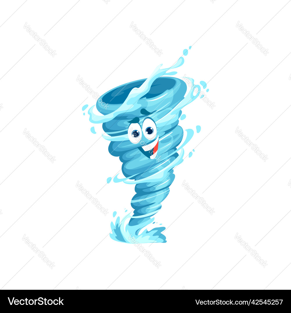 Cartoon tornado character storm or whirlwind Vector Image