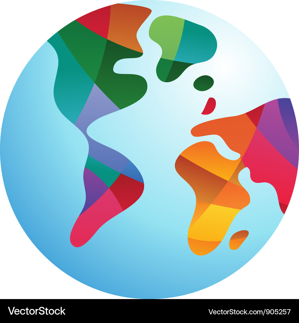 Colorful world earth icon Royalty Free Vector Image