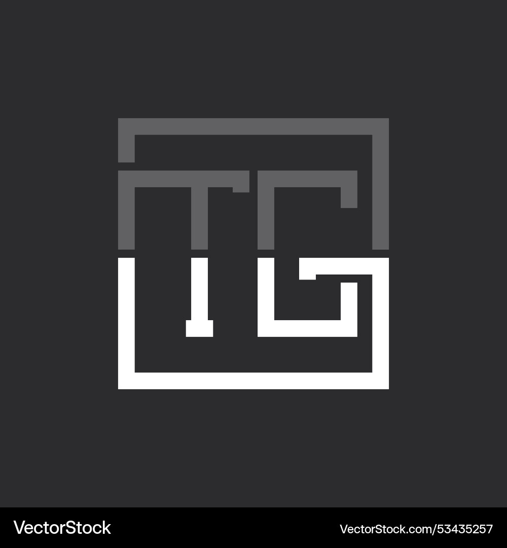 Creative modern minimalist tg letter logo design Vector Image
