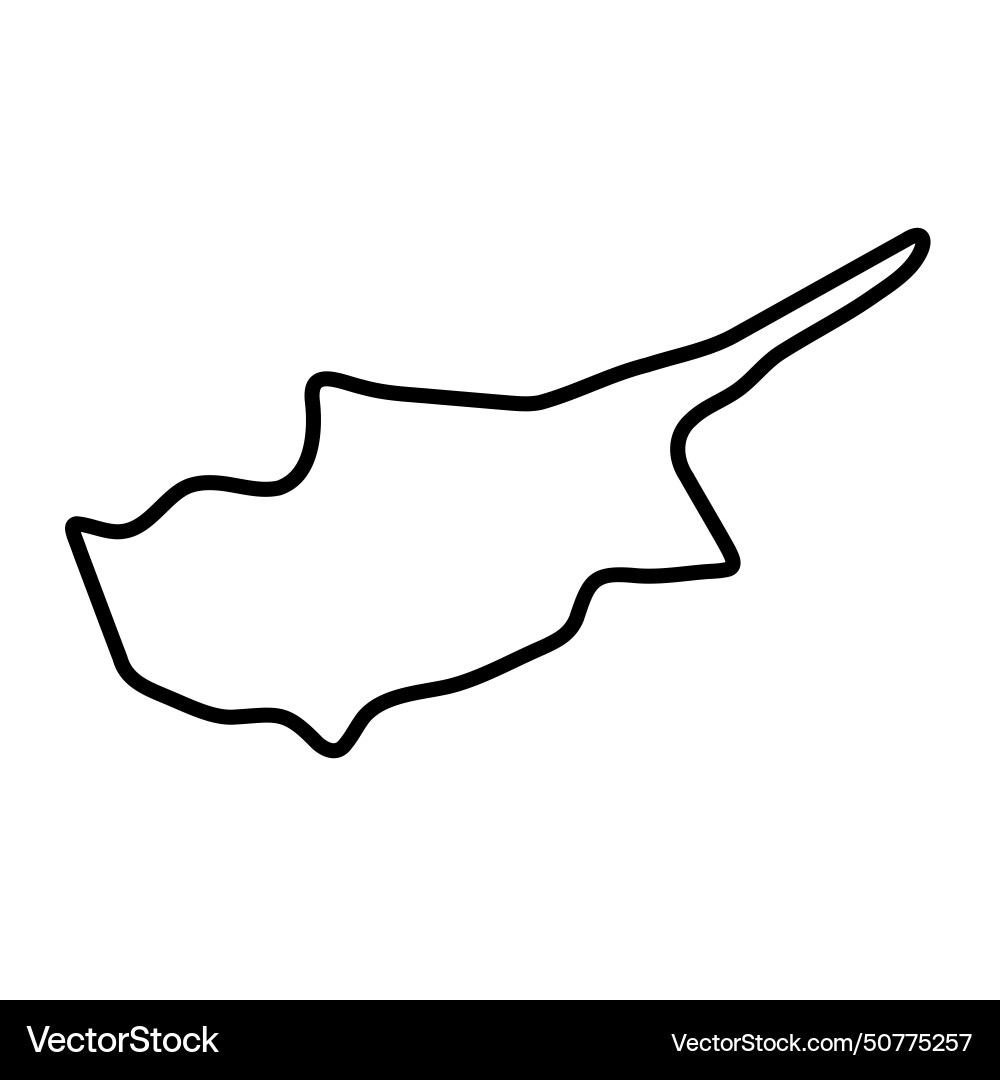 Cyprus simplified outline map Royalty Free Vector Image