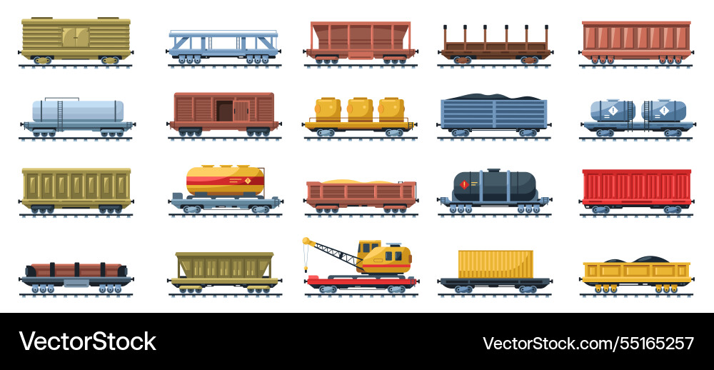 Freight train railroad locomotive transport Vector Image