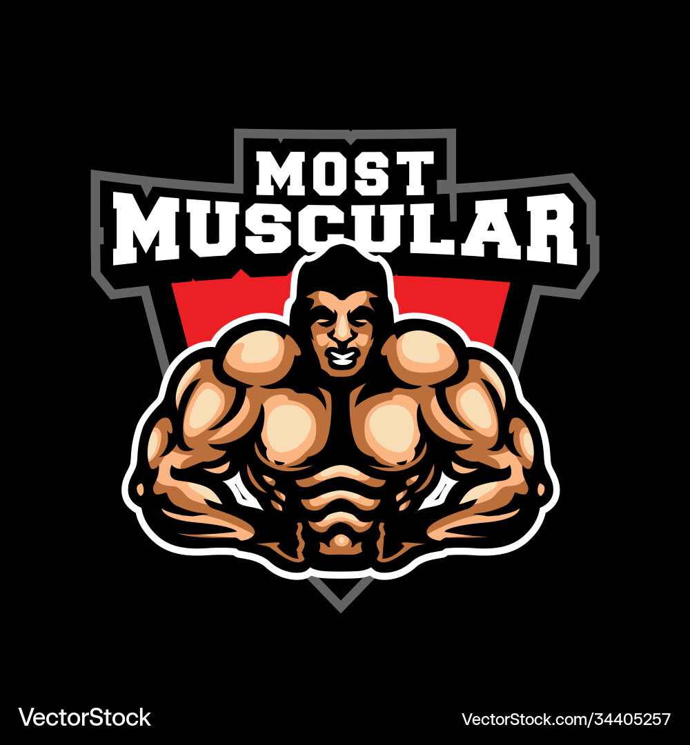 Gym muscle pose Royalty Free Vector Image - VectorStock