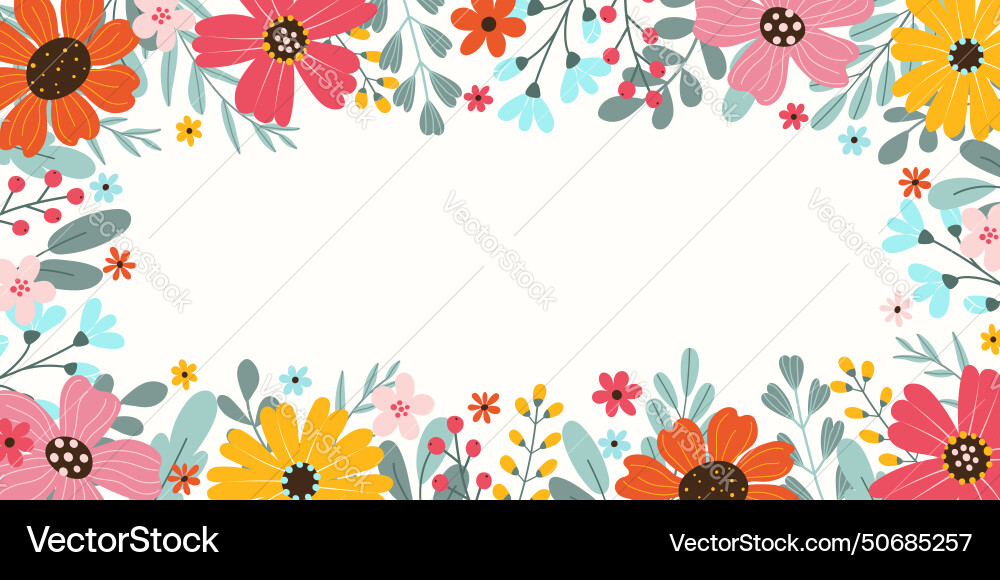 Spring or summer rectangular festive Royalty Free Vector