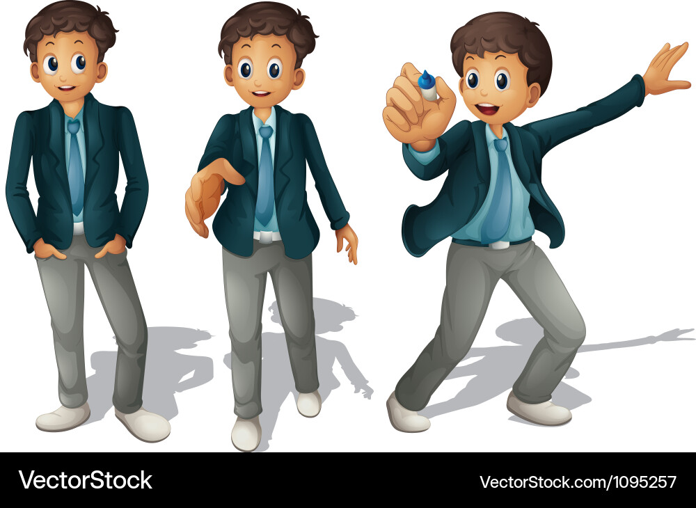 Three boys Royalty Free Vector Image - VectorStock